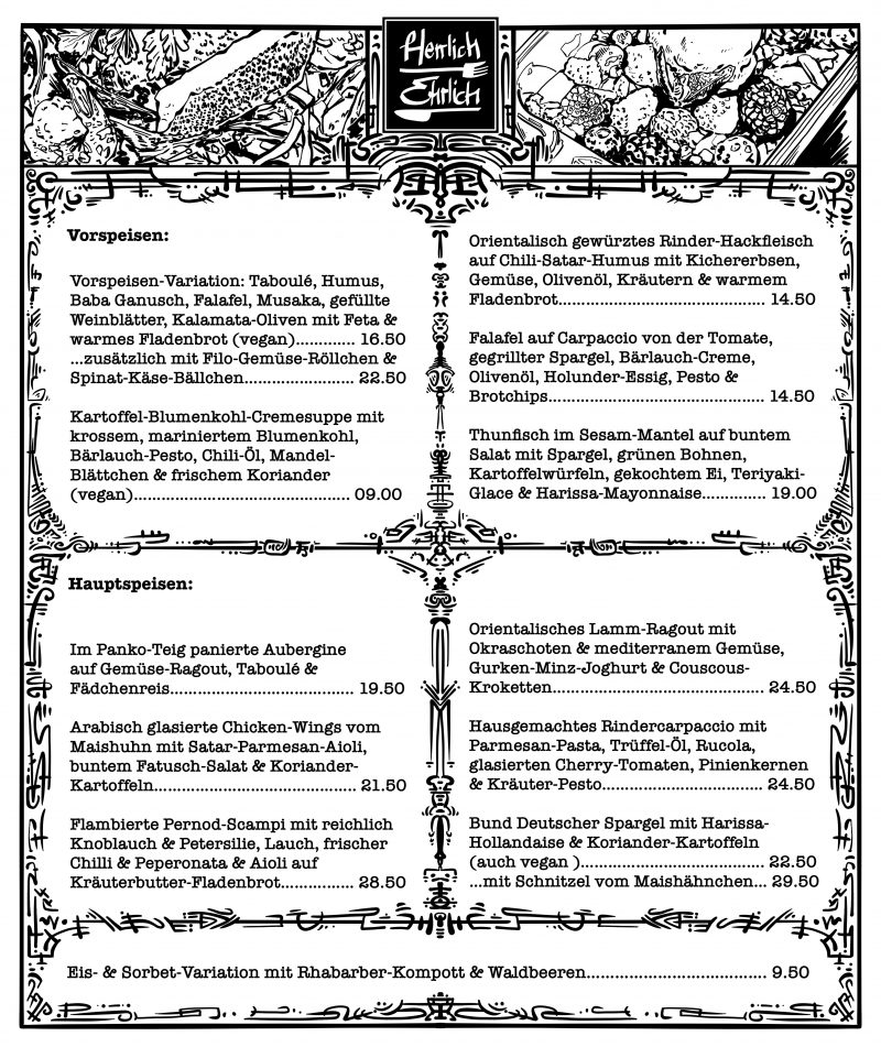 Speisekarte – Herrlich Ehrlich